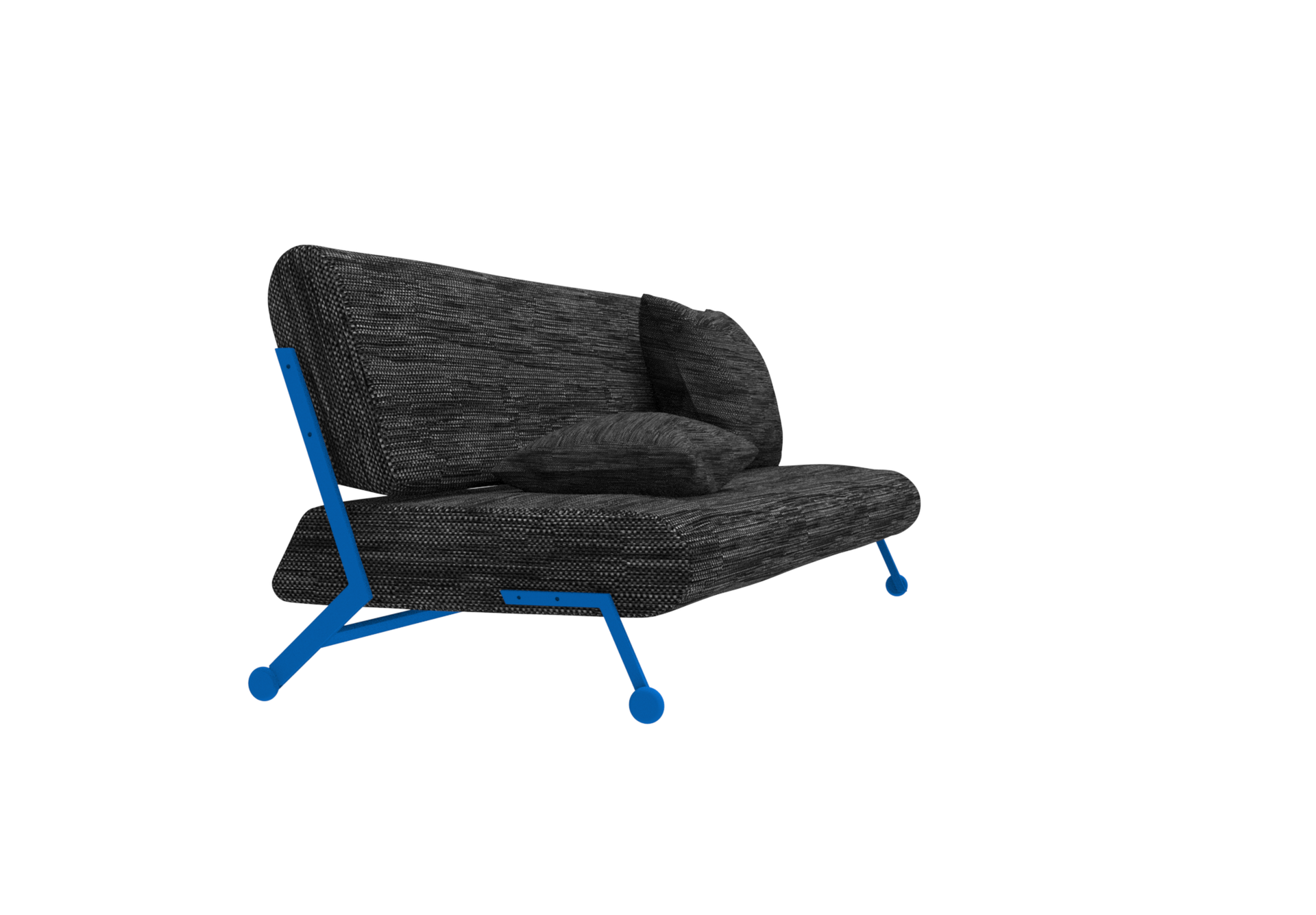 Black And Blue Couch With A Pillow On It 35489604 Png