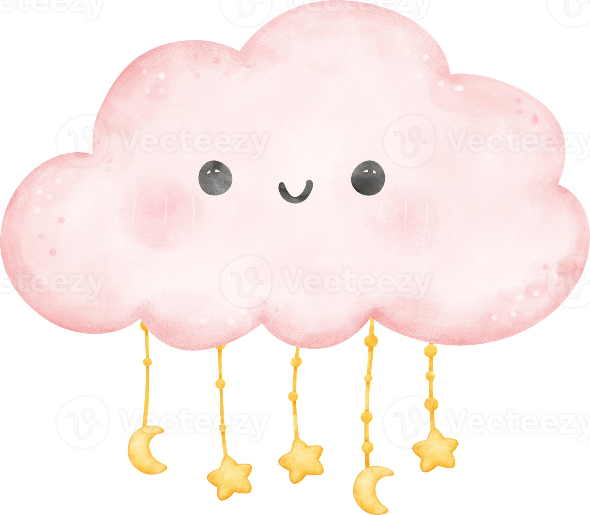 Pink Cloud watercolor illustration 35490188 PNG