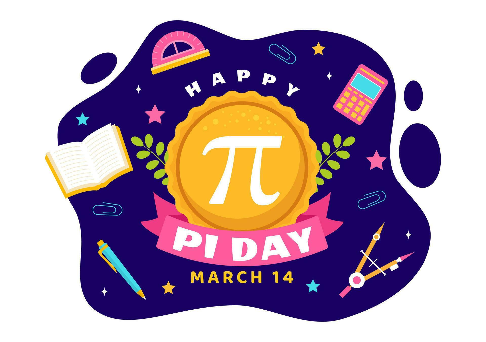 Happy Pi Day Vector Illustration with on 14v March Mathematical Constants, Greek Letters or ...