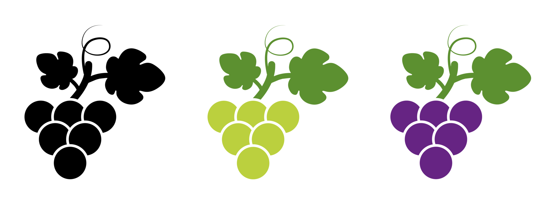 Grape icon. Grape icon set. Grape Icon Food Fruits. Different wine grapes. Bunch of grapes in ...