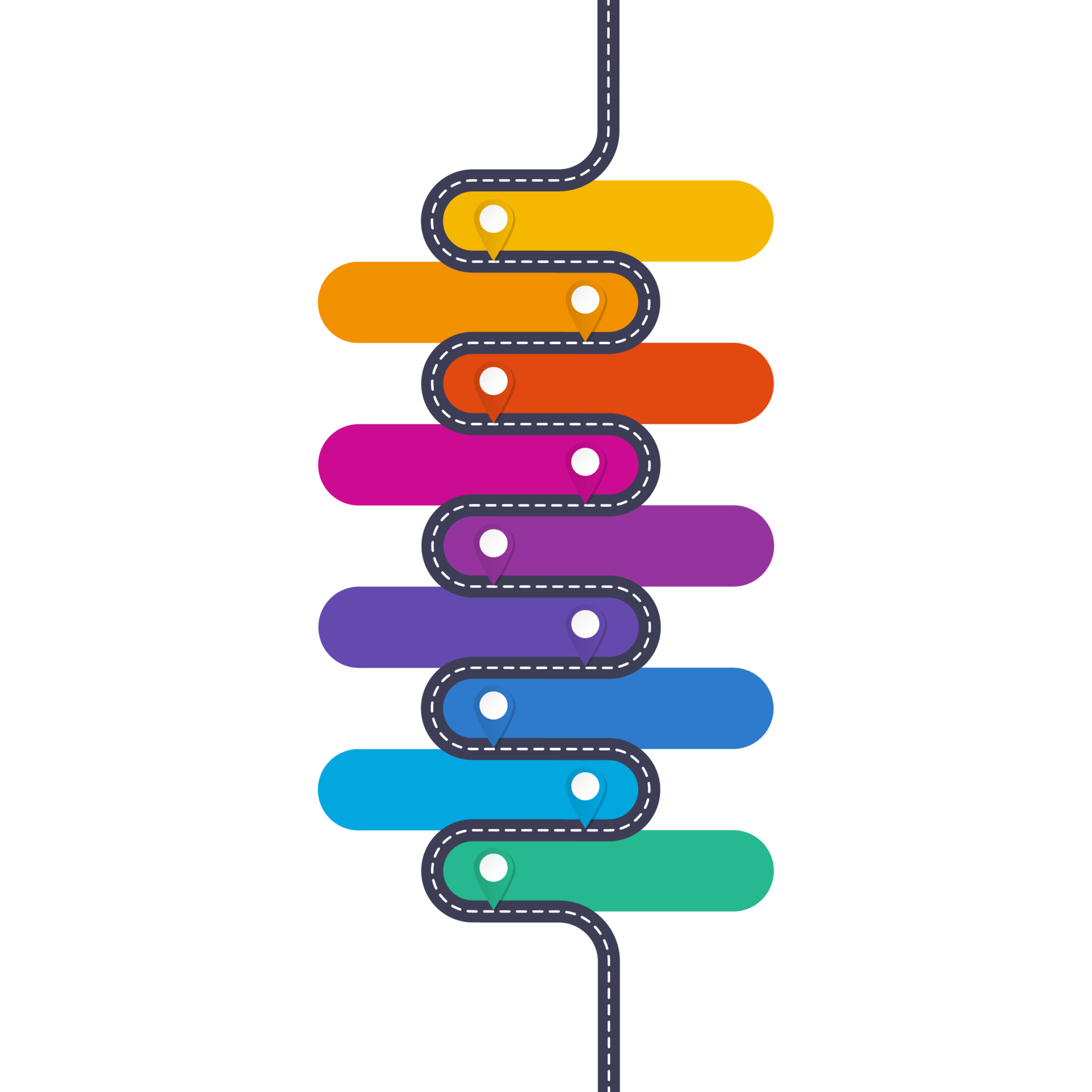 La Carretera Camino Infografía De 9 9 Pasos Y Negocio íconos Para