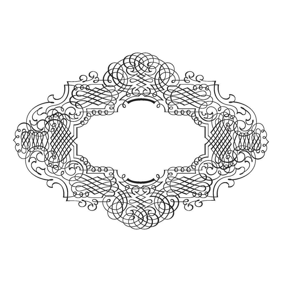 Vintage forged floral classic calligraphic retro vignette scroll frames ...