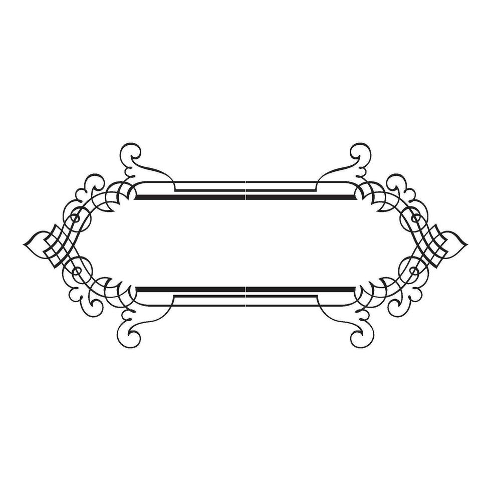 Vintage forged floral classic calligraphic retro vignette scroll frames ...