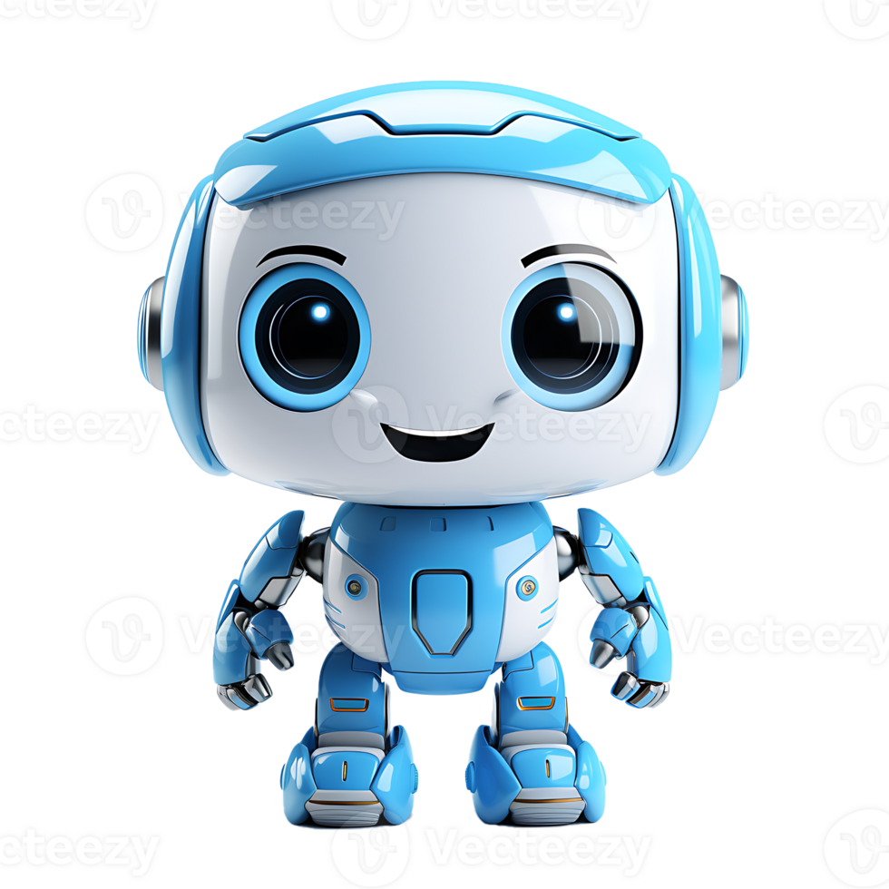 AI generated 3D Rendered Robot Mascot Character Isolated On Transparent Background 35500248 PNG
