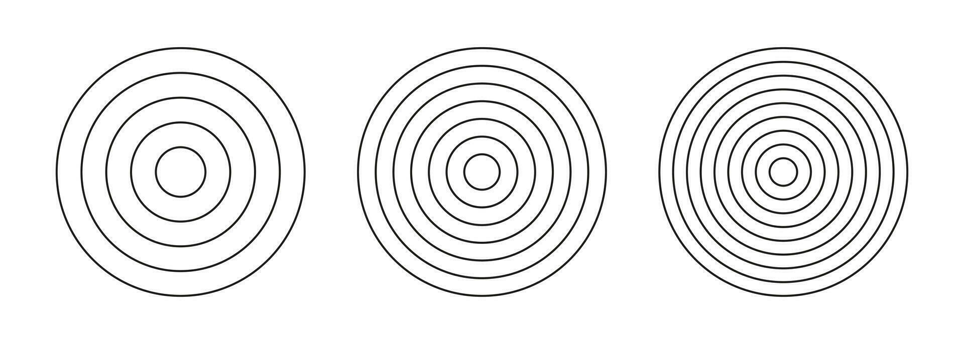 Set of polar grids concentric circles. Wheel of life or habits tracker ...