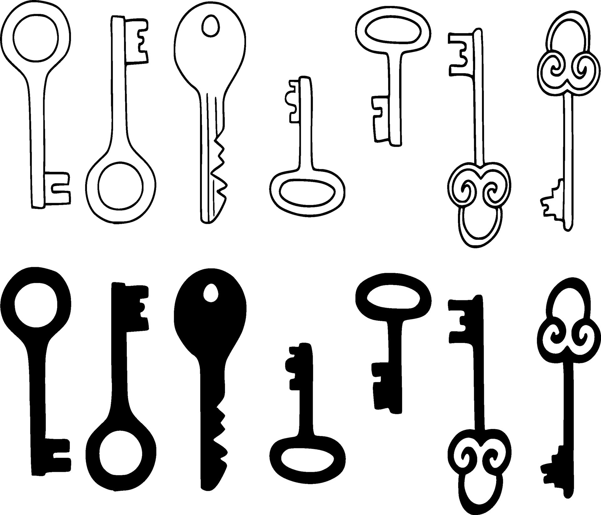 Key Silhouette Vector on white background 35509060 Vector Art at Vecteezy