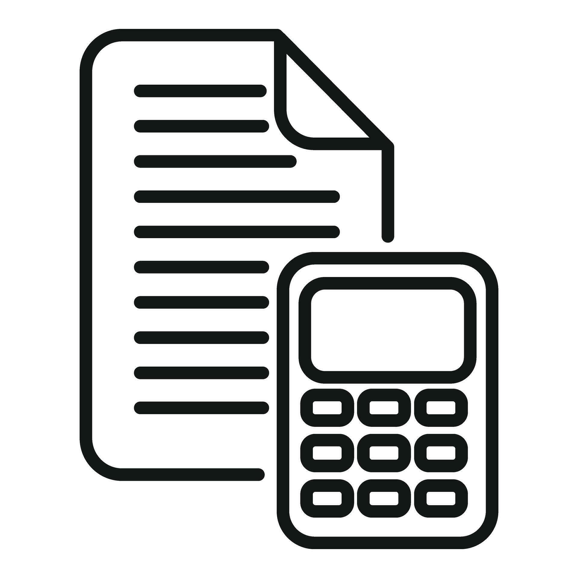 Finance Calculator Icon Outline Vector Budget Contract 35510165 Vector