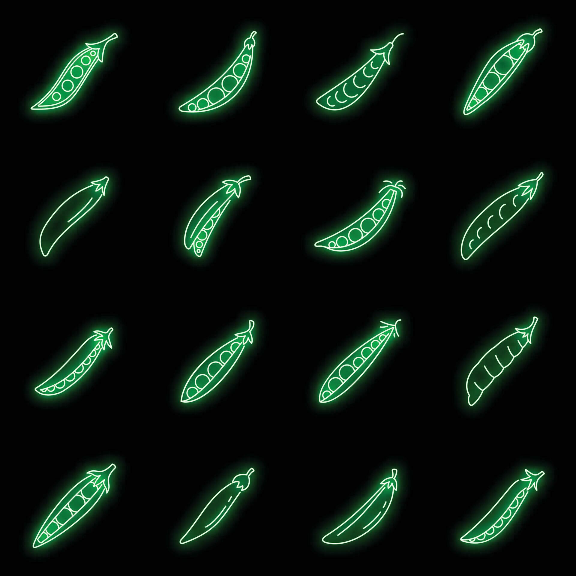 Peas bean icons set vector neon 35511162 Vector Art at Vecteezy
