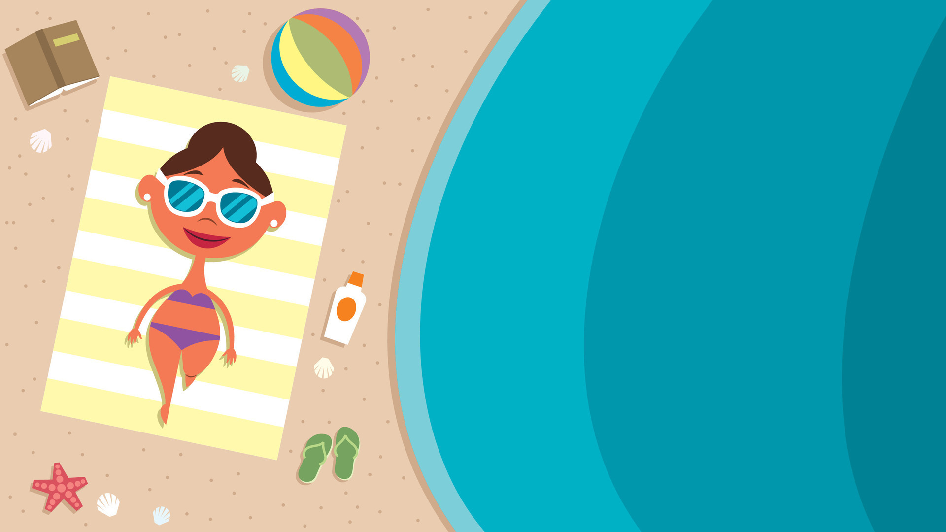 Summer Beach Girl 35512953 Vector Art at Vecteezy