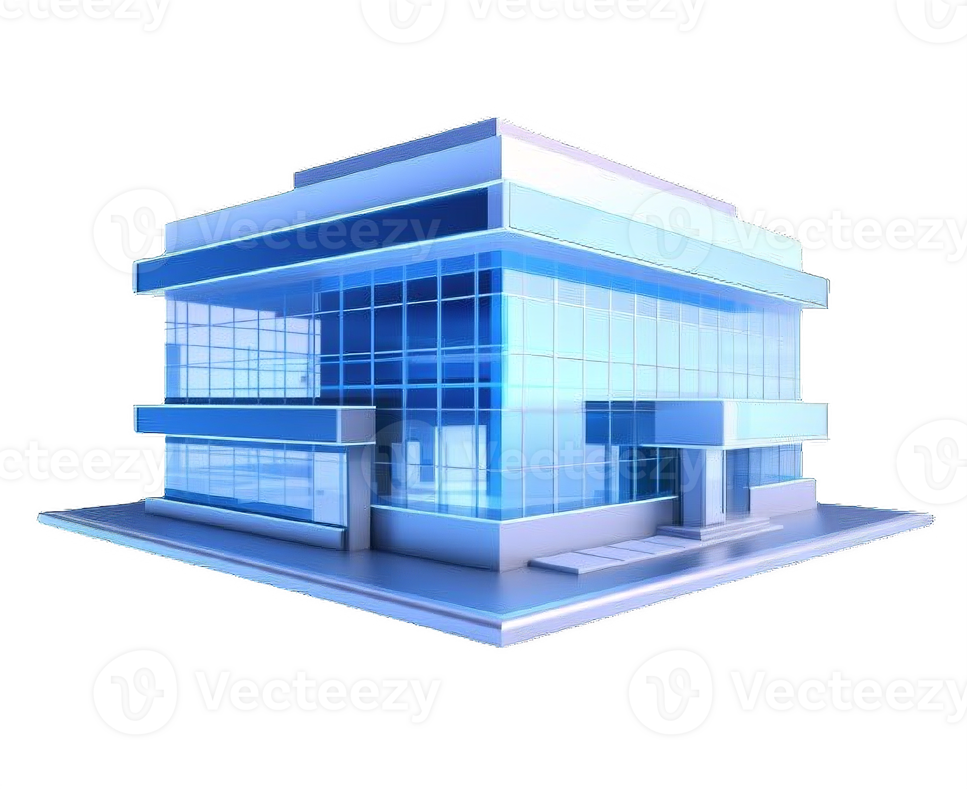 AI generated Modern Glass Office Building Architecture Isolated on ...