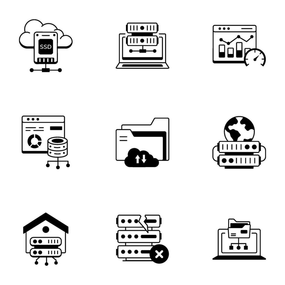 Set of Data Servers Line Icons 35518611 Vector Art at Vecteezy