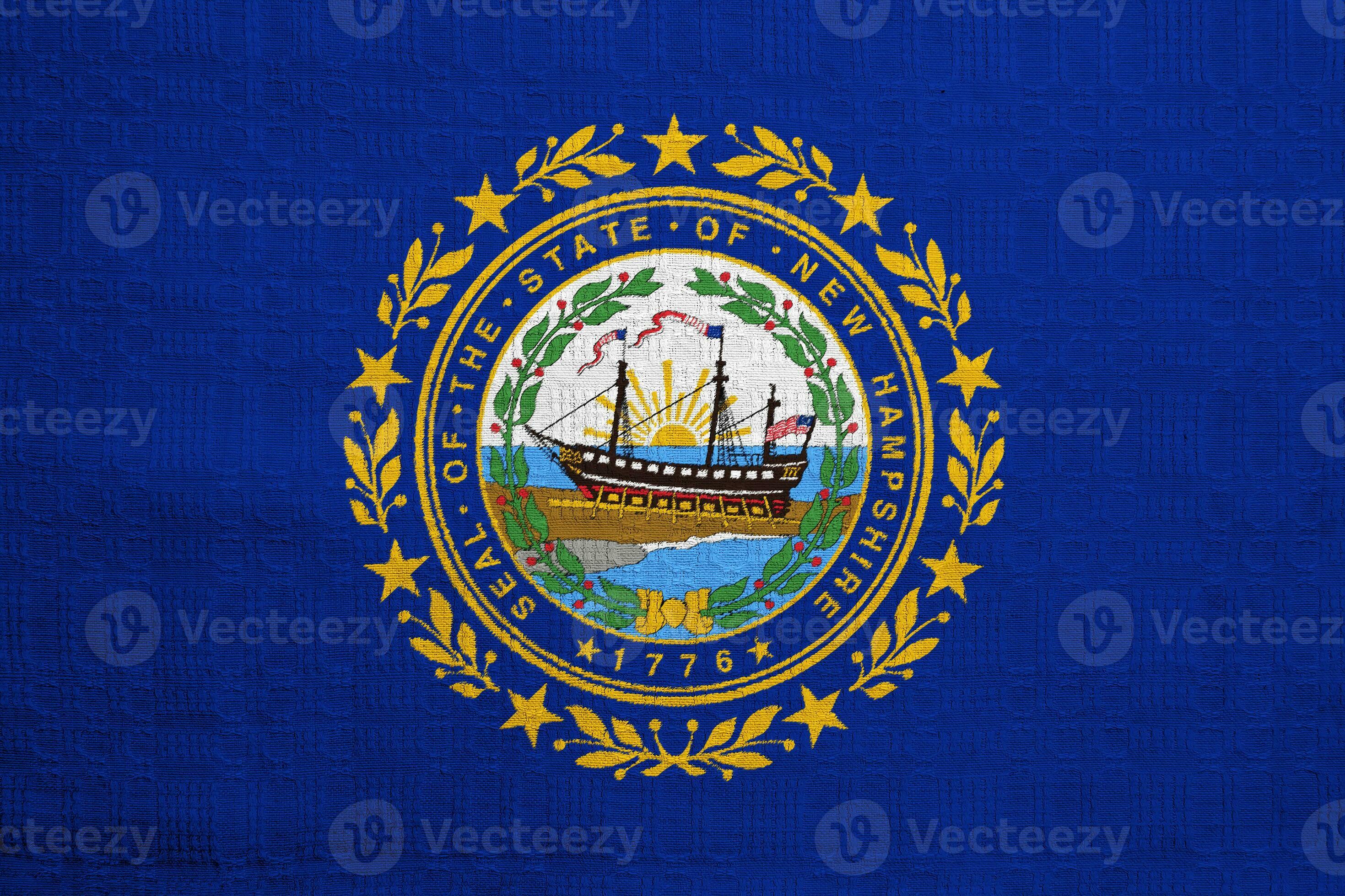 Flag of New Hampshire USA state on a textured background. Concept collage. 35521402 Stock Photo ...