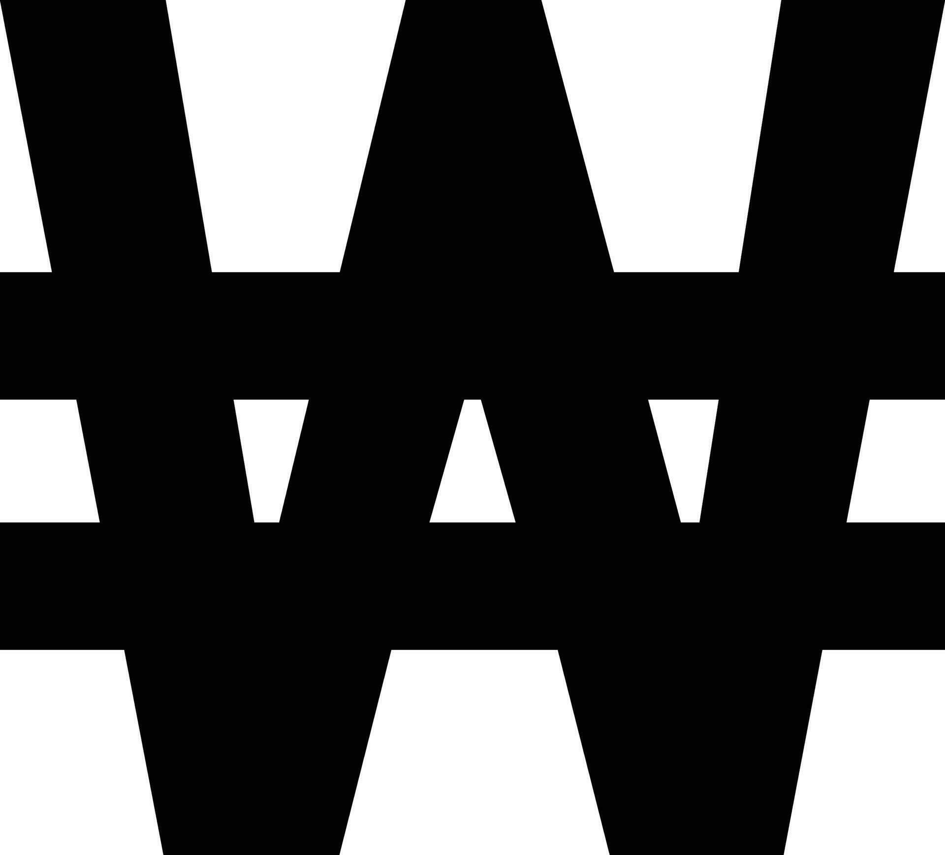 Won currency sign symbol. Korea Won money flat icon vector. Currency ... Won currency sign symbol. Korea Won money flat icon vector. Currency ...