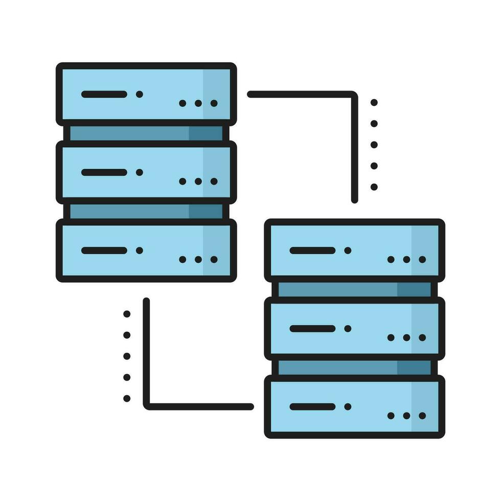 Database Network Server Cloud Storage Color Icon 35528210 Vector Art