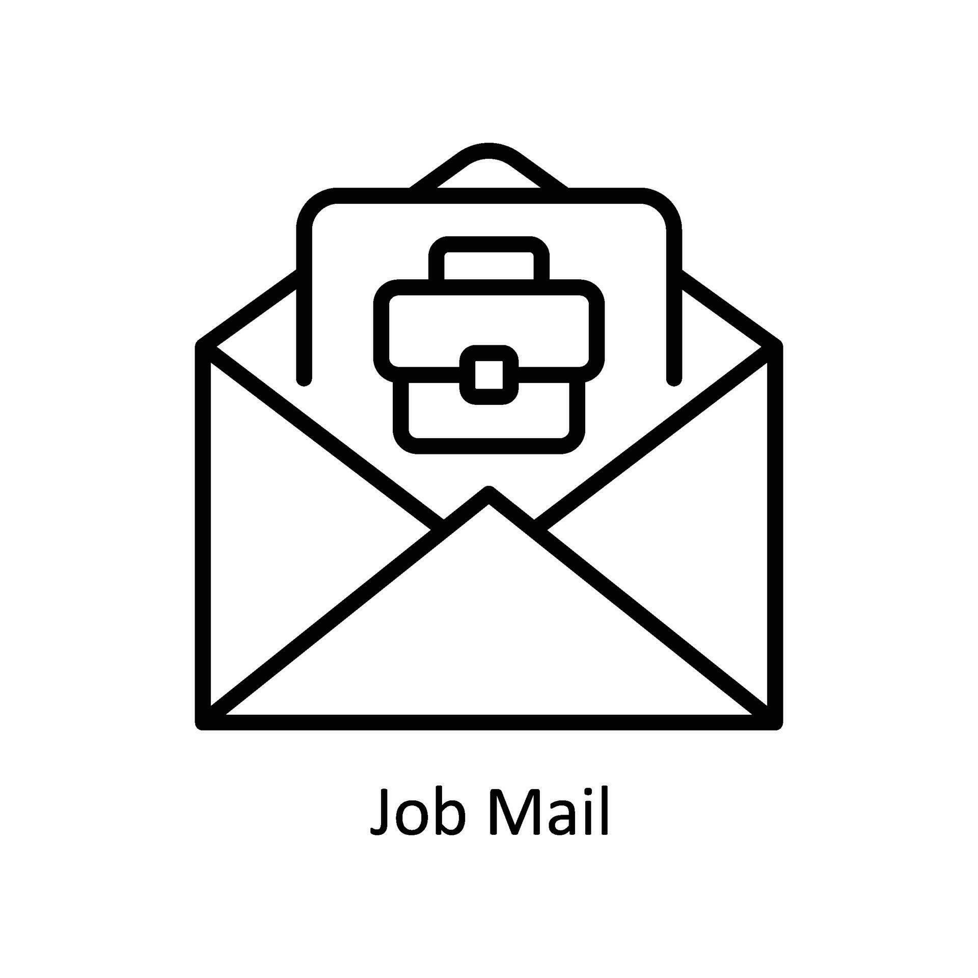Job Mail Vector Outline Icon Design Illustration Business And