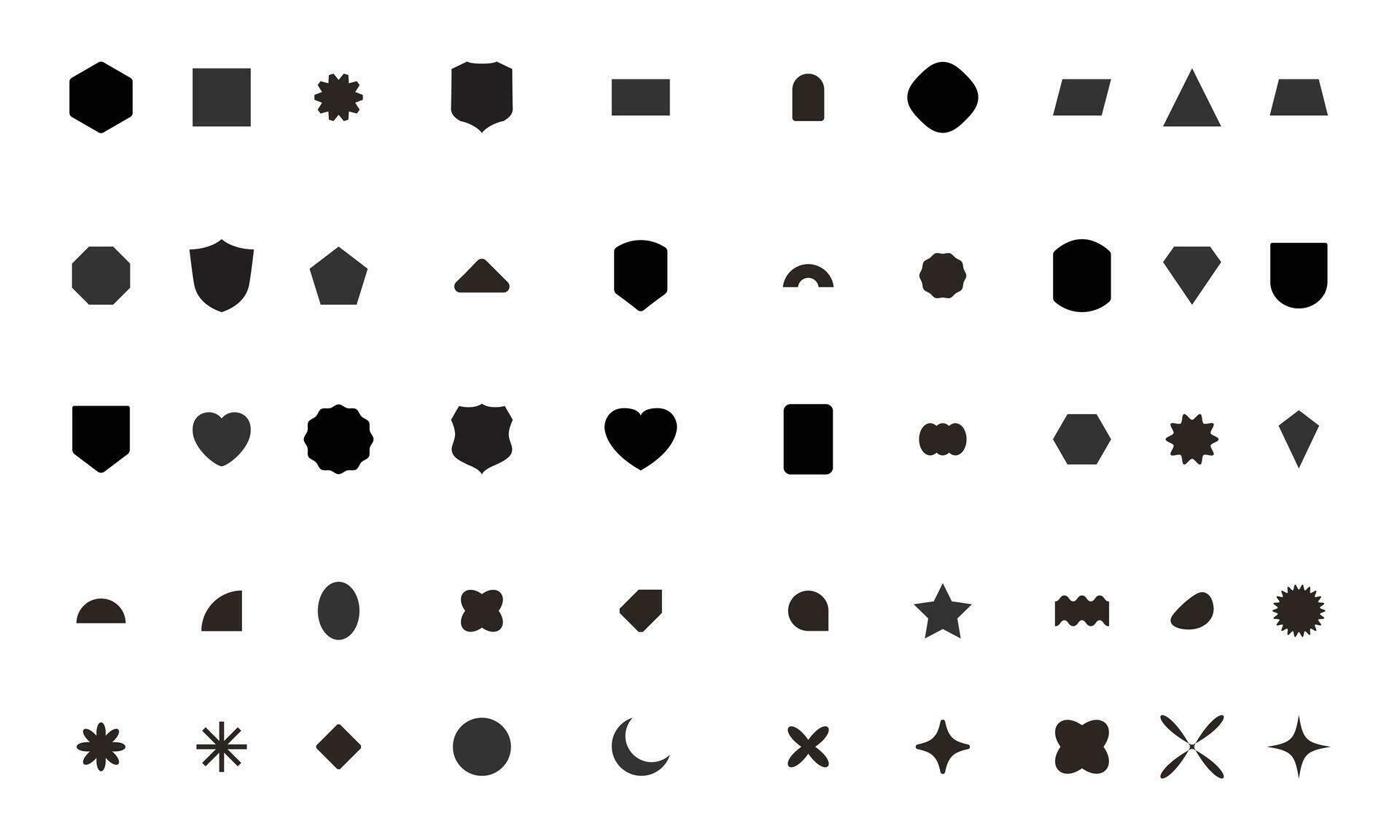 50 Basic Shape Vector Collection. 35529769 Vector Art at Vecteezy