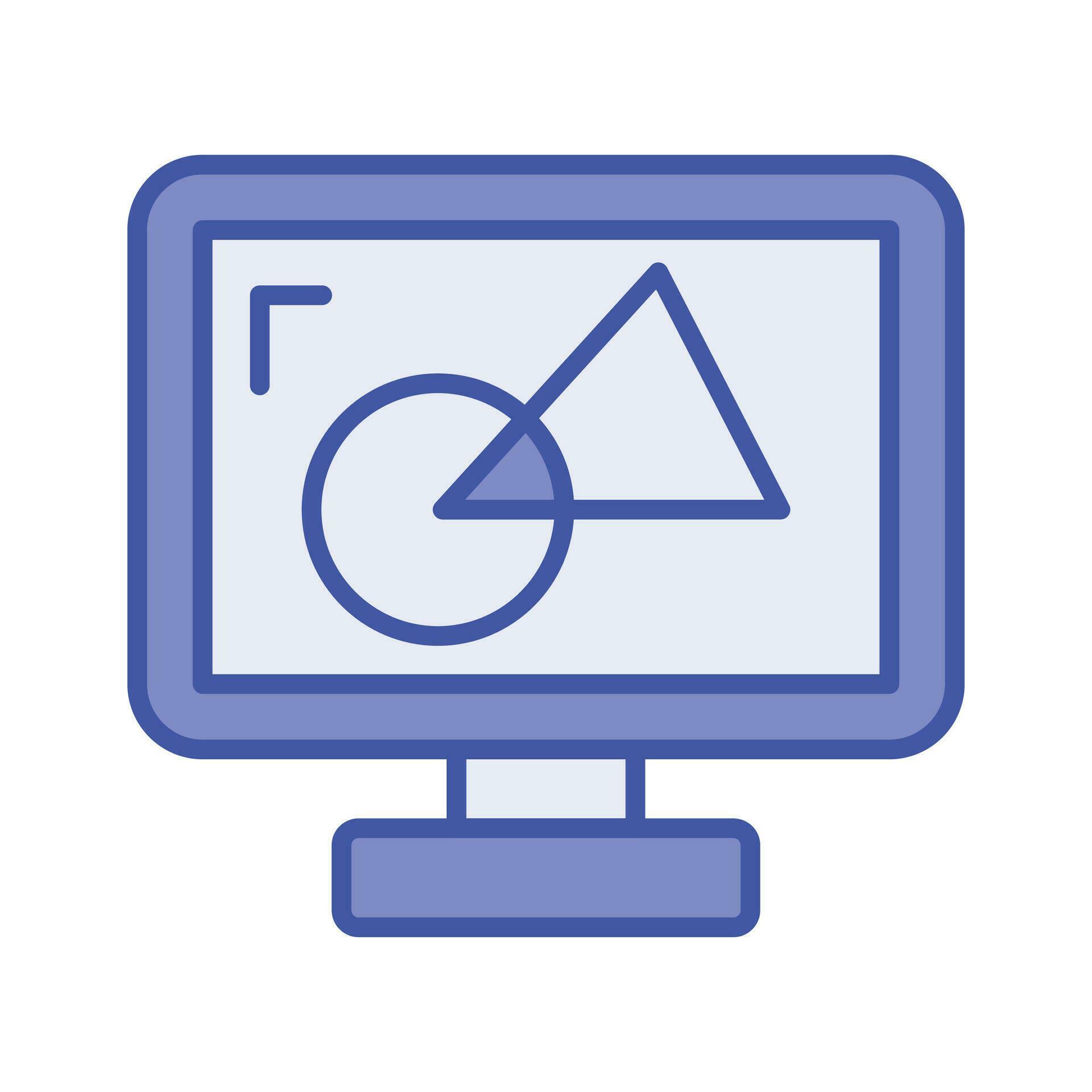 Design inside monitor showing concept icon of digital art in flat style ...