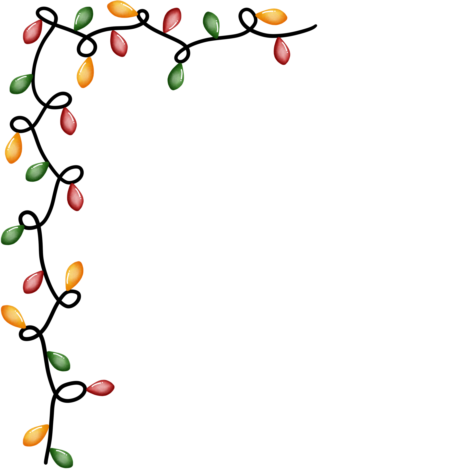 Watercolor border of colorful christmas lights on top left corner ... Watercolor border of colorful christmas lights on top left corner ...