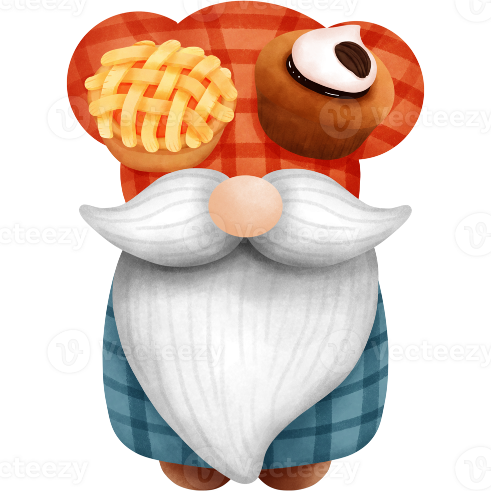 Thanksgiving gnome with pumpkin cake and pumpkin spice clipart ...