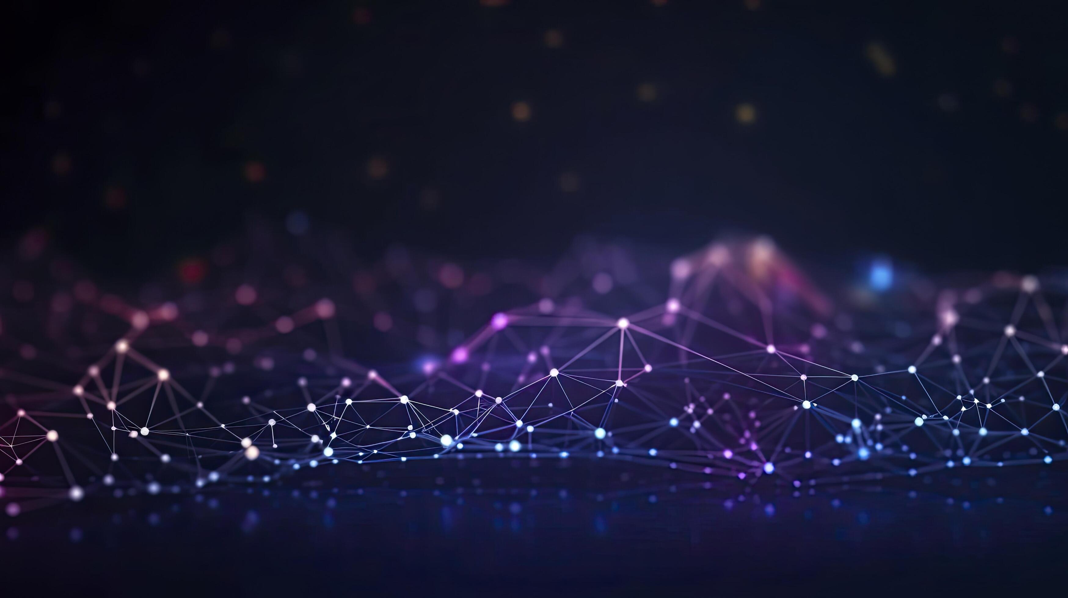 Ai Generated Abstract Connected Dots And Lines Motion Of Digital Data Flow Ai Generated