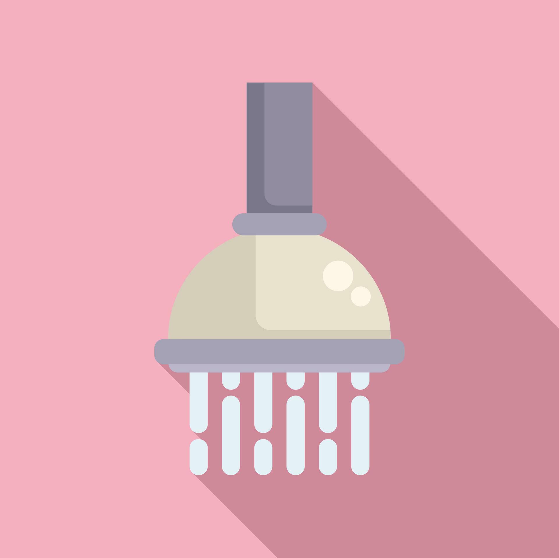 Water Drops Bathroom Icon Flat Vector Shower Head 35533622 Vector Art