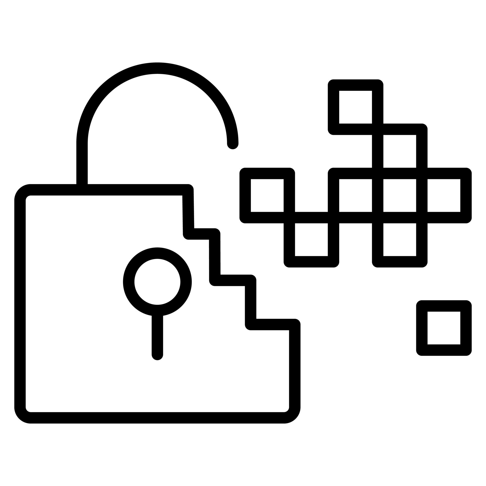 Digital Security Icon Line Vector Illustration 35535769 Vector Art At
