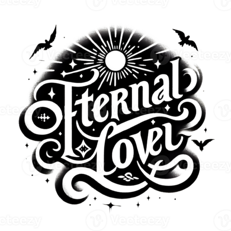 Ai Generated Eternal Love Calligraphy Lettering Faith Logo Design 35536455 Png
