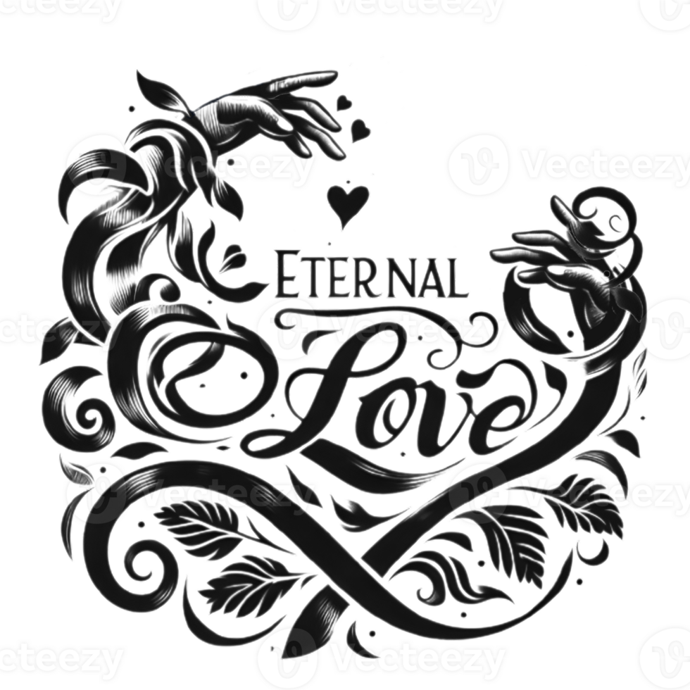 Ai Generated Eternal Love Calligraphy Lettering Faith Logo Design 35536457 Png