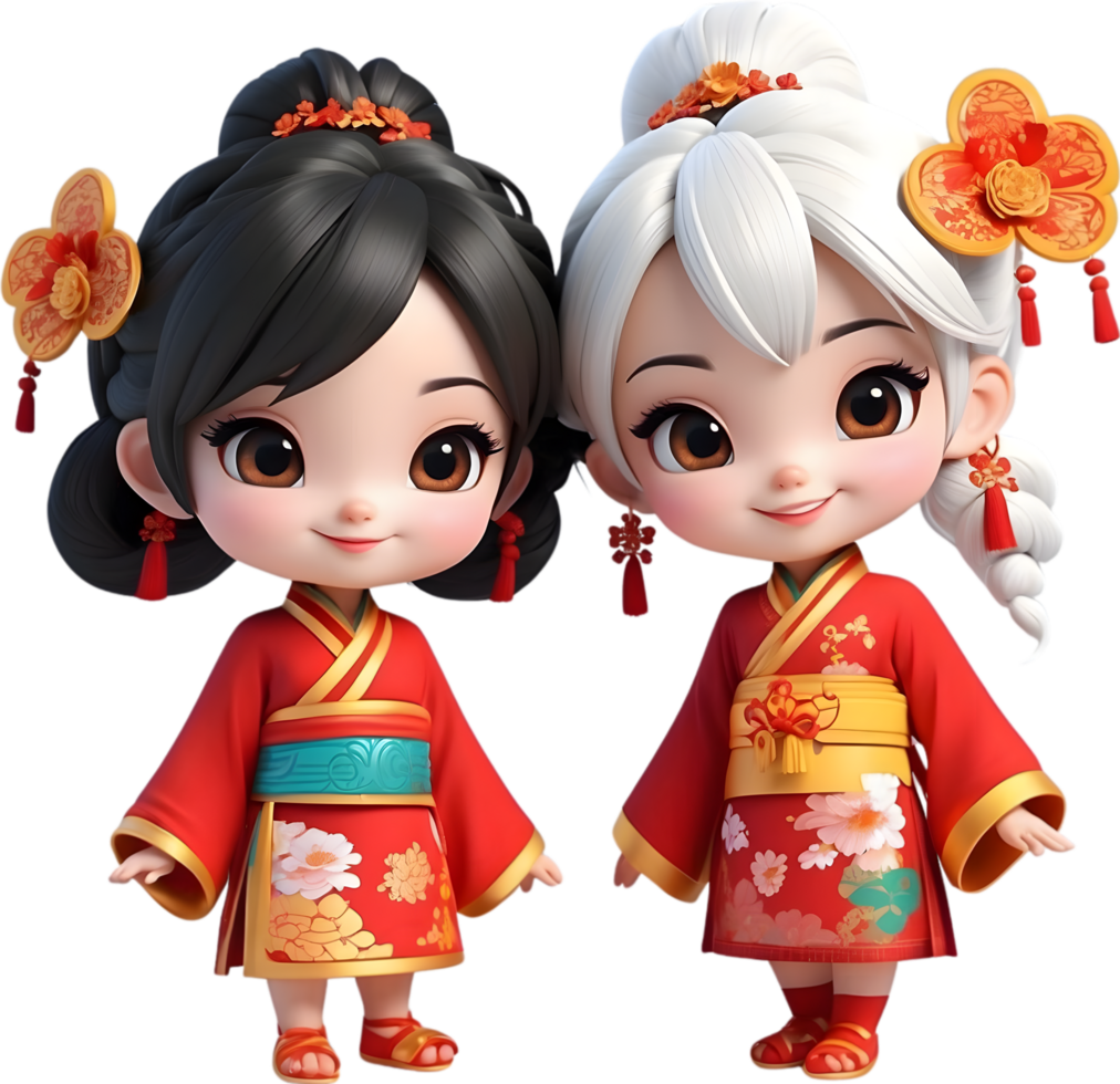 AI Generated Two Cartoon Characters Dressed In Traditional Chinese ai-generated-two-cartoon-characters-dressed-in-traditional-chinese
