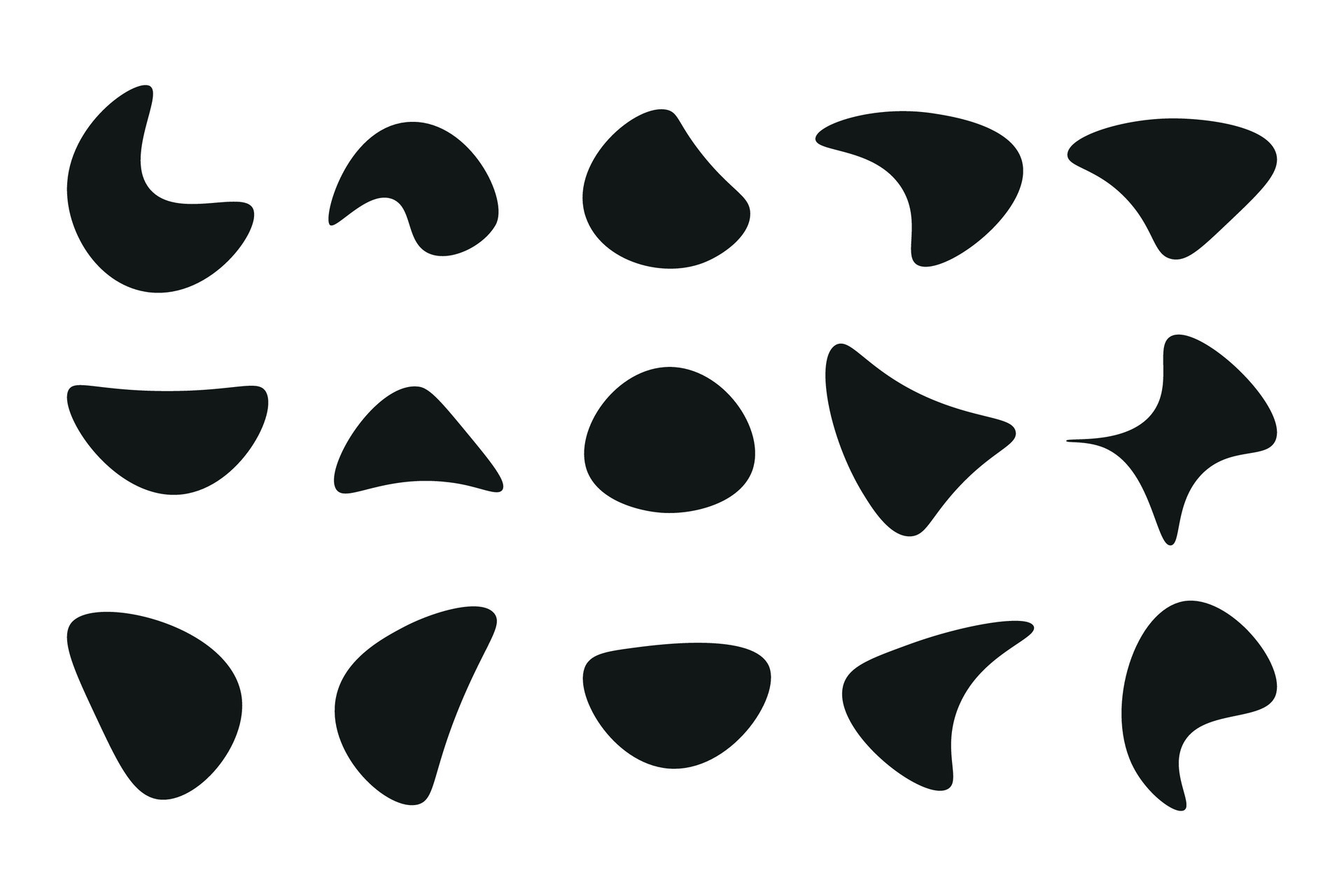 Random Blob Shapes Organic Blobs Set Rounded Abstract Organic Shape
