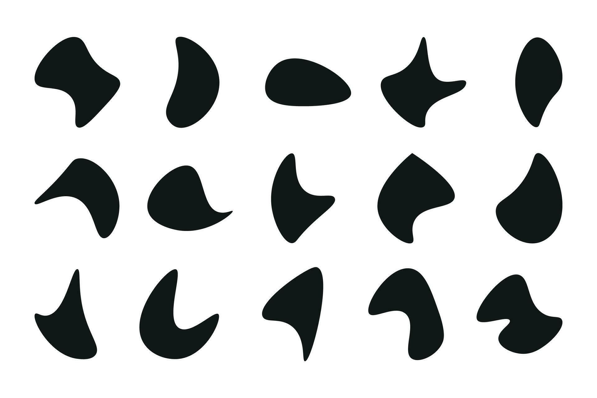 Random blob shapes. Organic blobs set. Rounded abstract organic shape ...