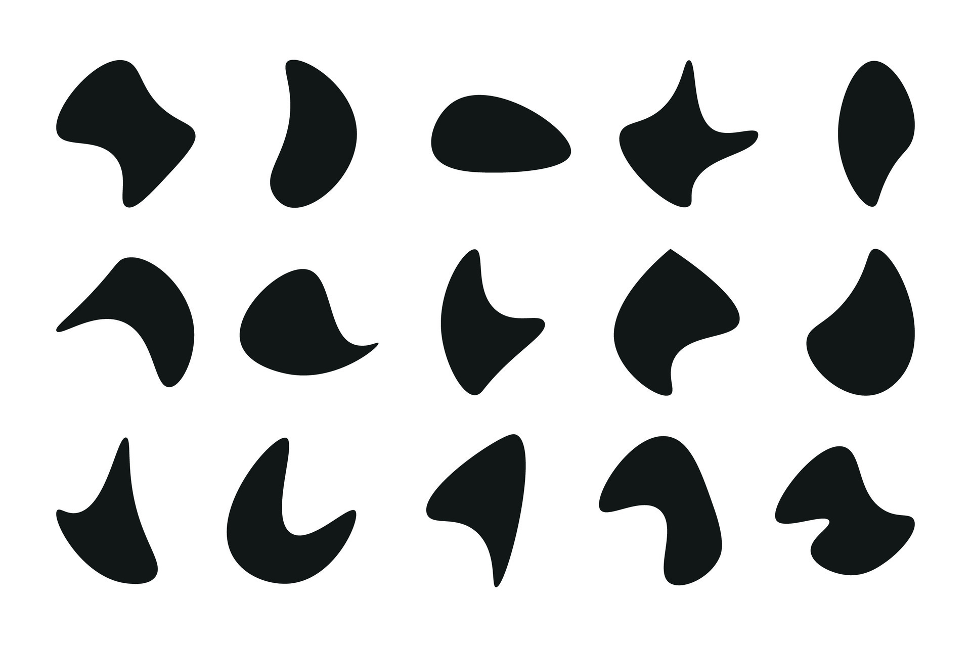 Random Blob Shapes Organic Blobs Set Rounded Abstract Organic Shape