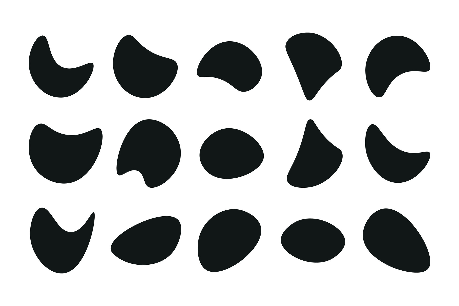 Random Blob Shapes Organic Blobs Set Rounded Abstract Organic Shape