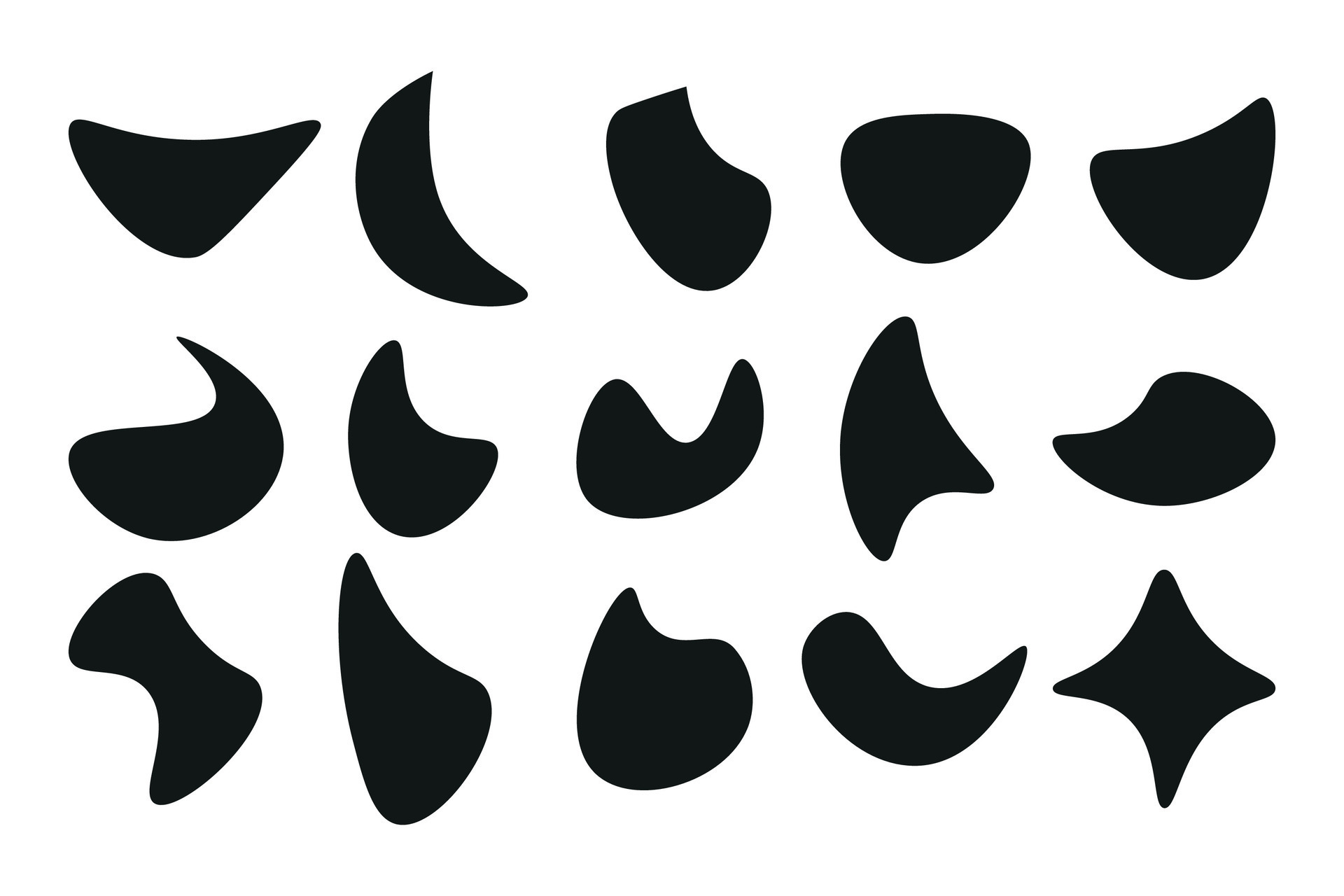 Random blob shapes. Organic blobs set. Rounded abstract organic shape ...