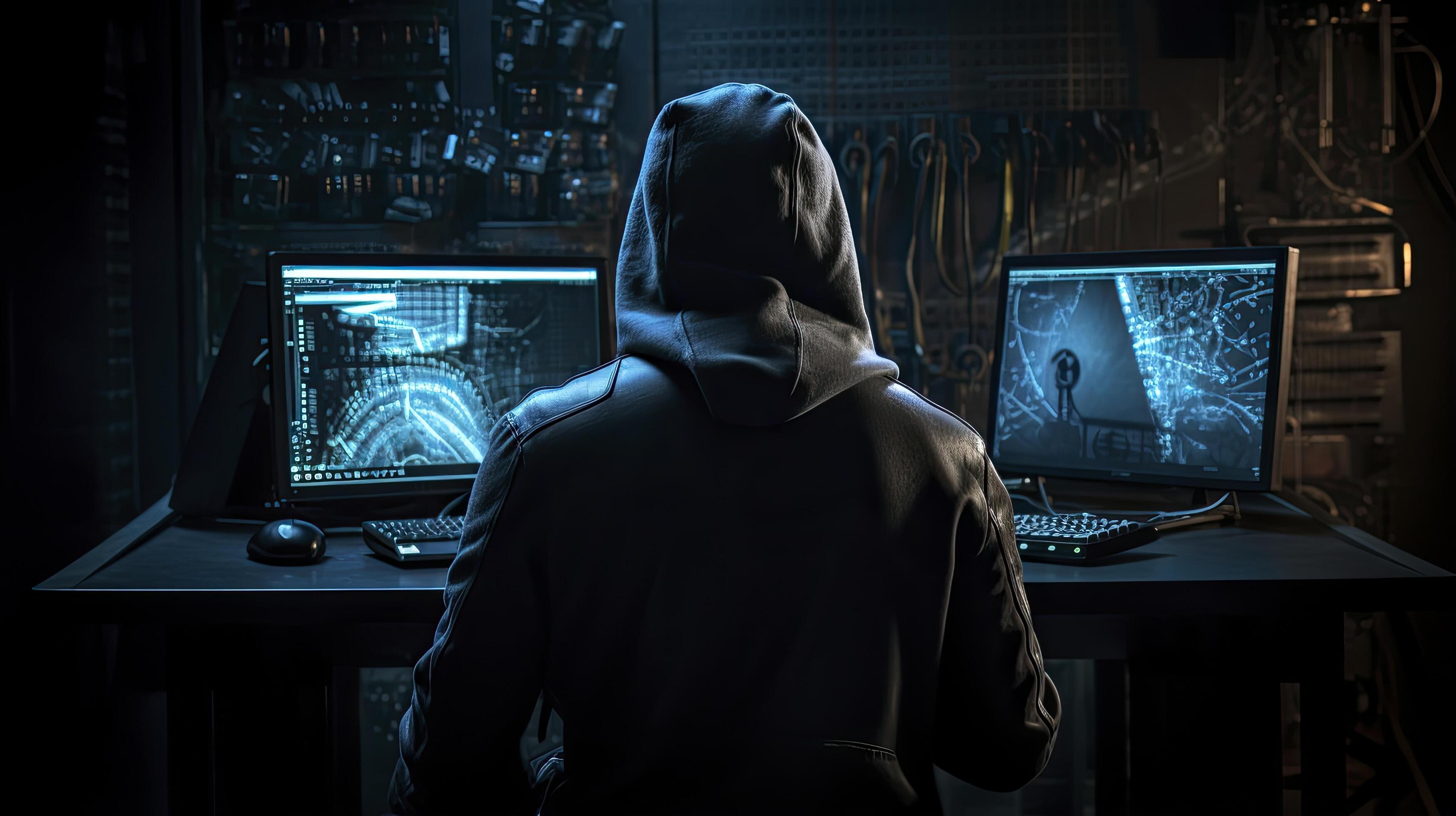 AI generated Hacker. A glimpse into the world of cyber conspiracies. AI ...