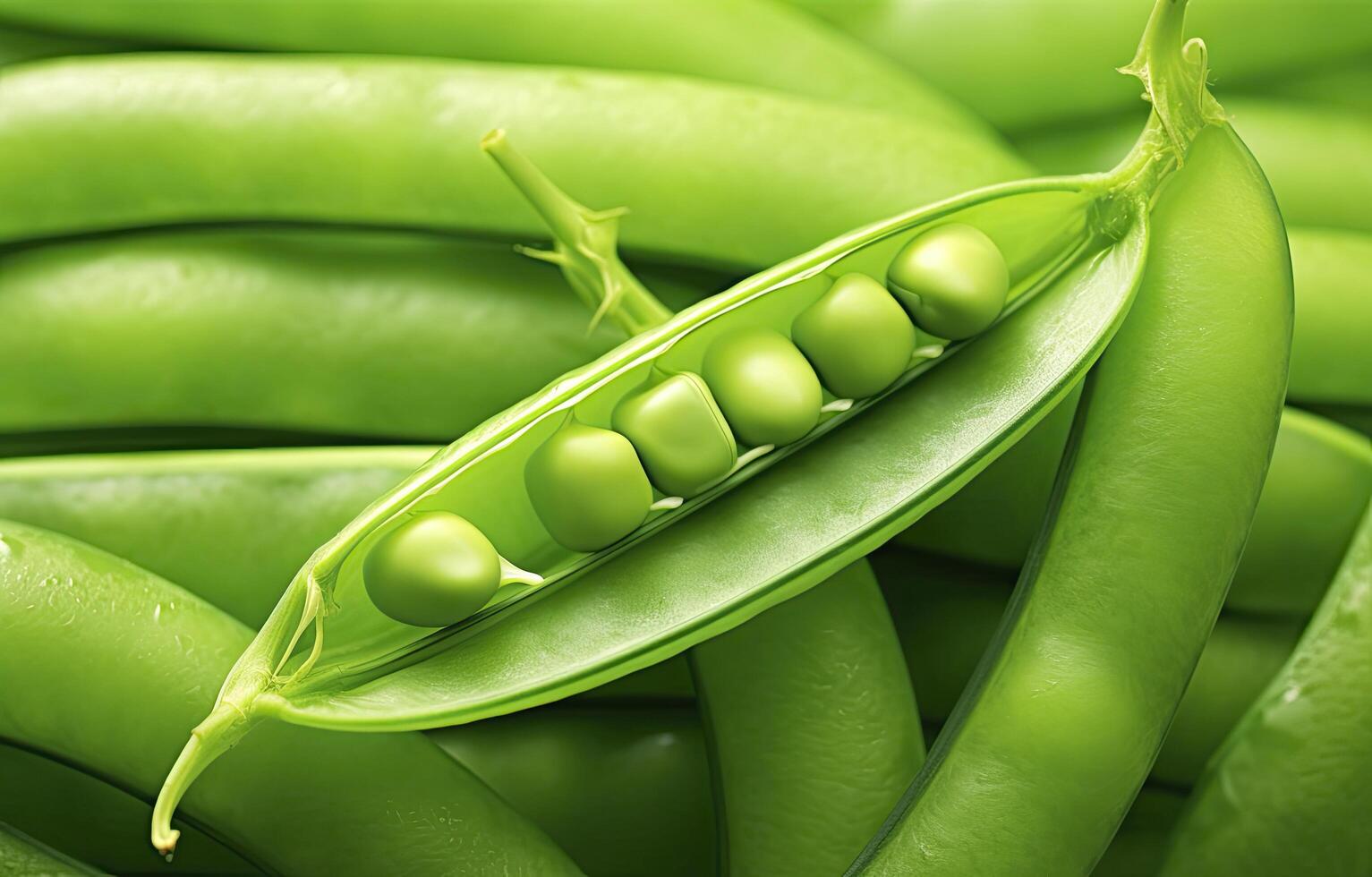 AI generated Close up of peas in pea pod. AI Generated 35549253 Stock ...