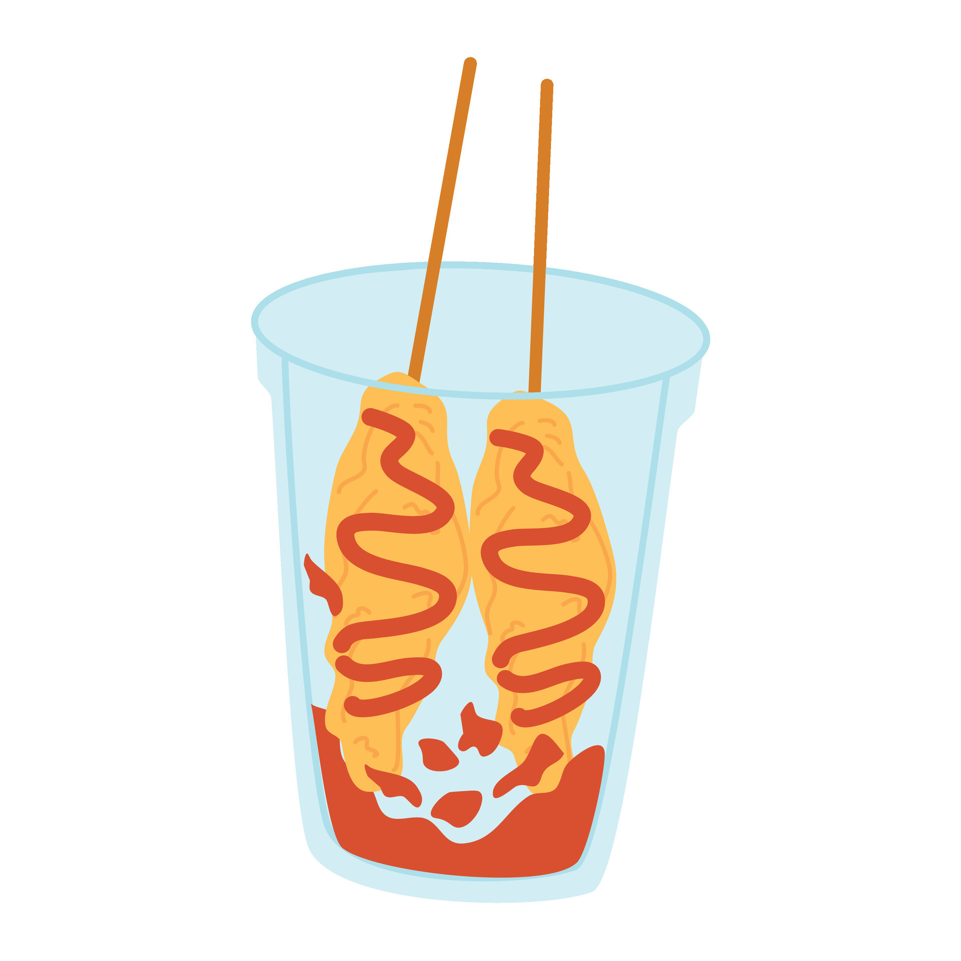 Telur Gulung Rolled Egg With Skewers Popular Street Food In Indonesia 35552671 Vector Art At