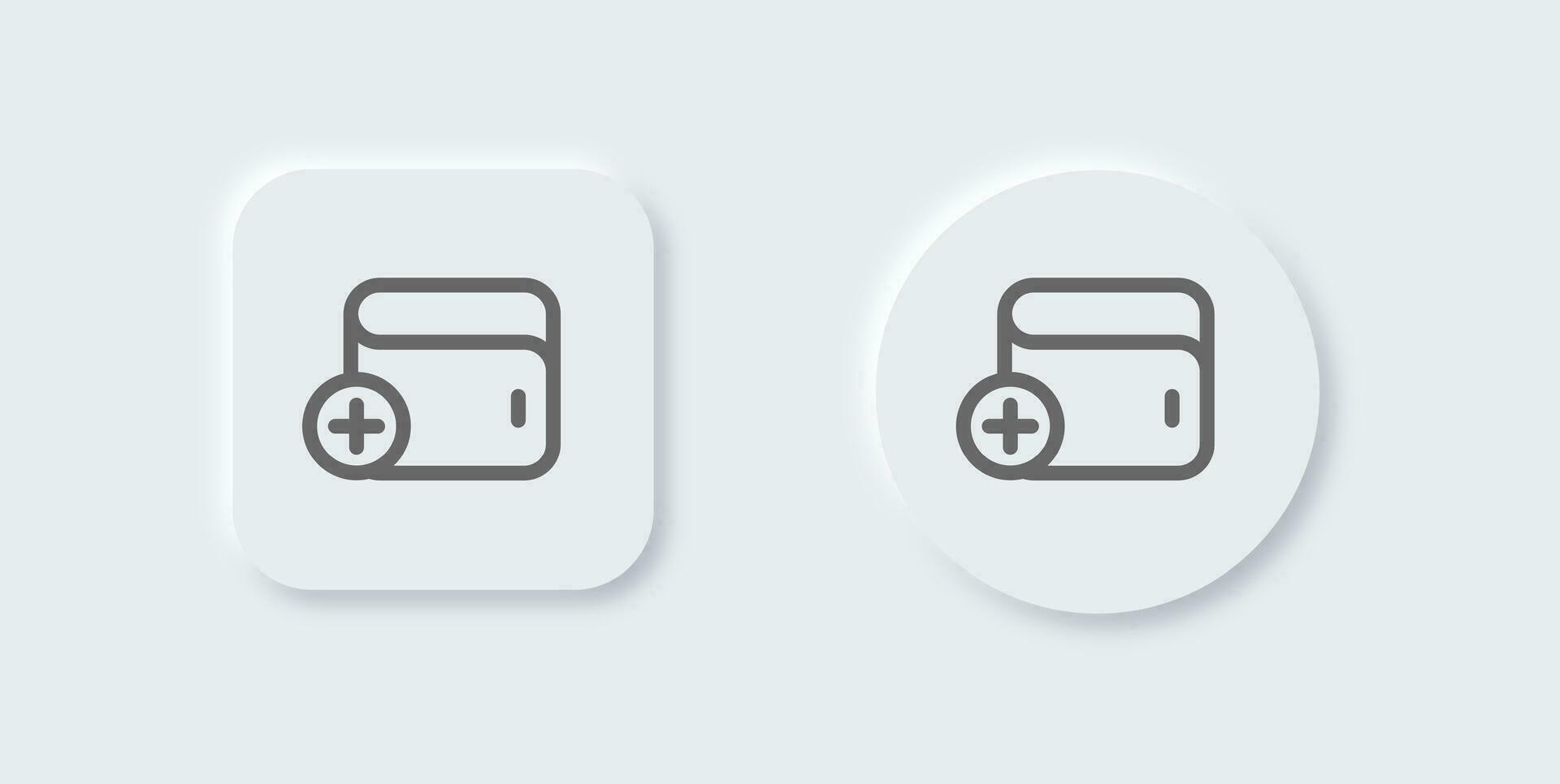 Add Wallet Line Icon In Neomorphic Design Style Payment Signs Vector