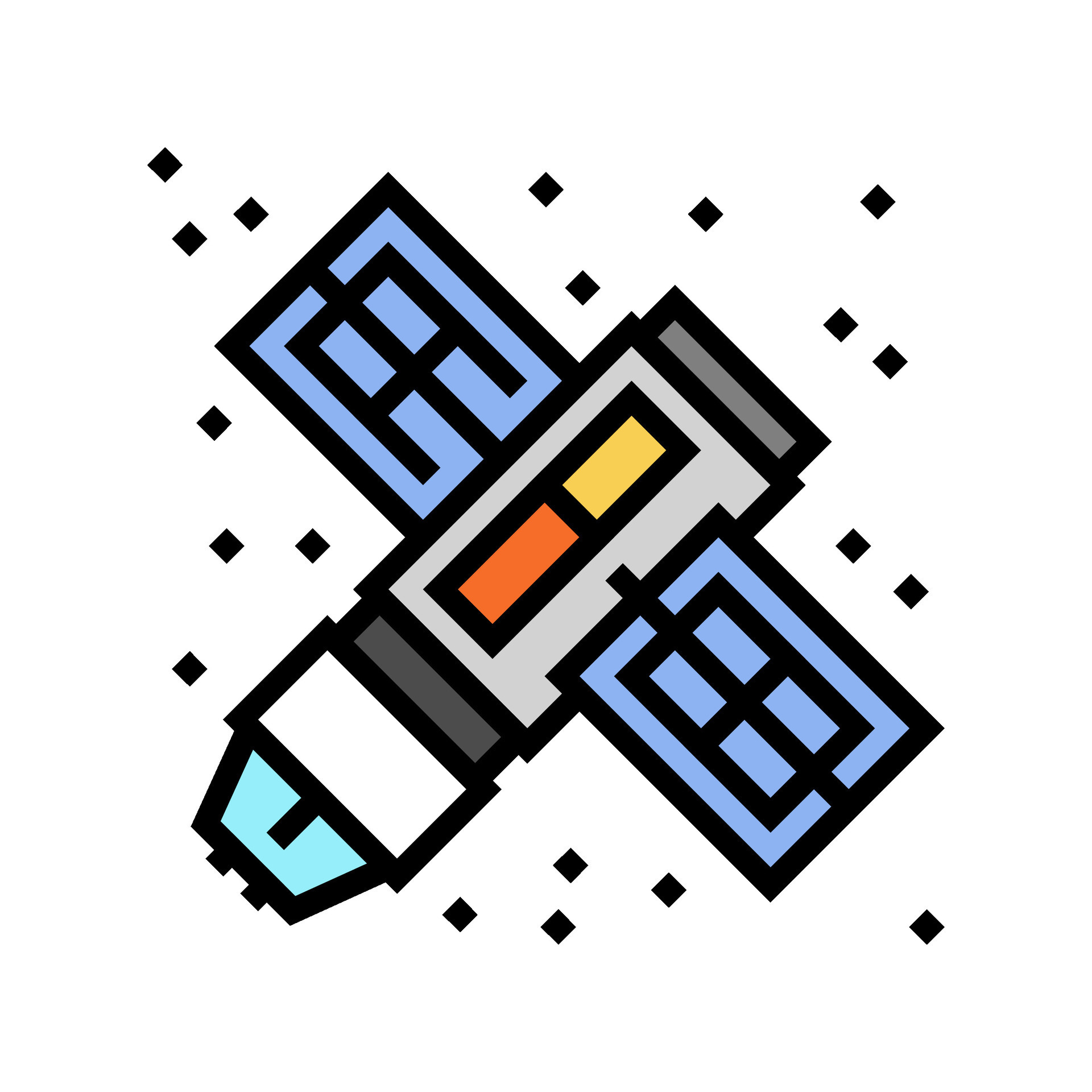 Orbiting Spacecraft Space Exploration Color Icon Vector Illustration