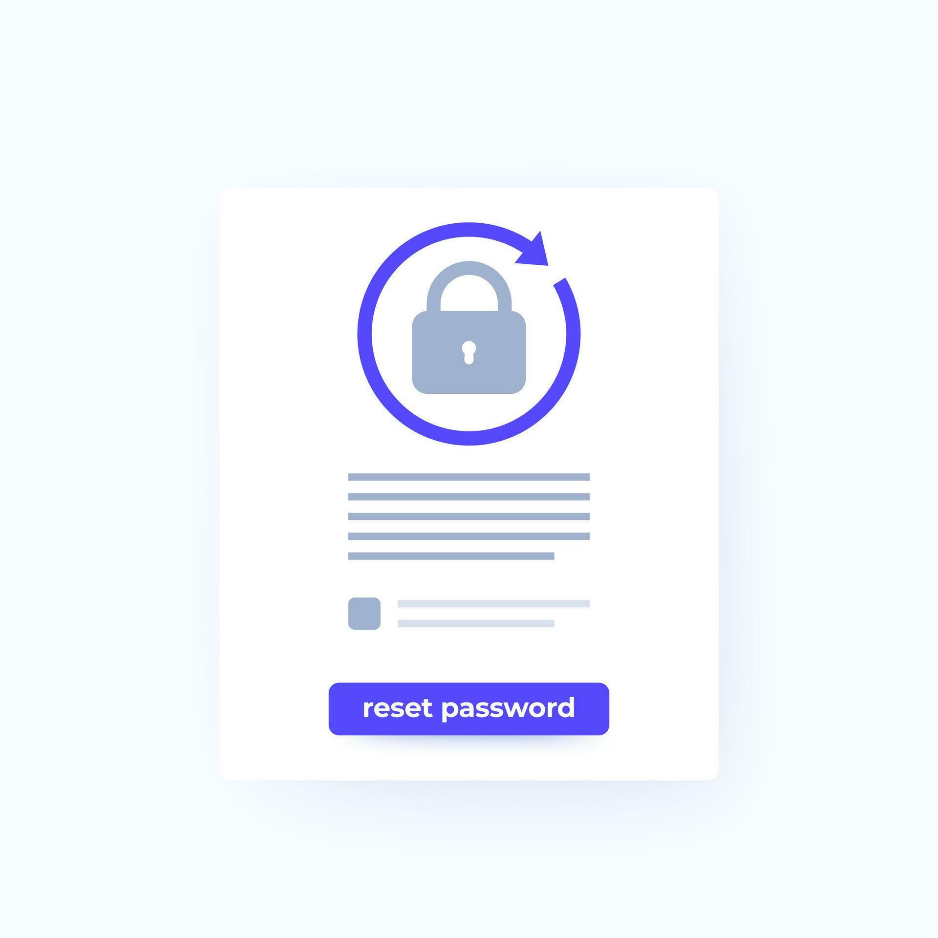 Password Reset Form With Button Vector Ui Design 35559939 Vector Art 5995