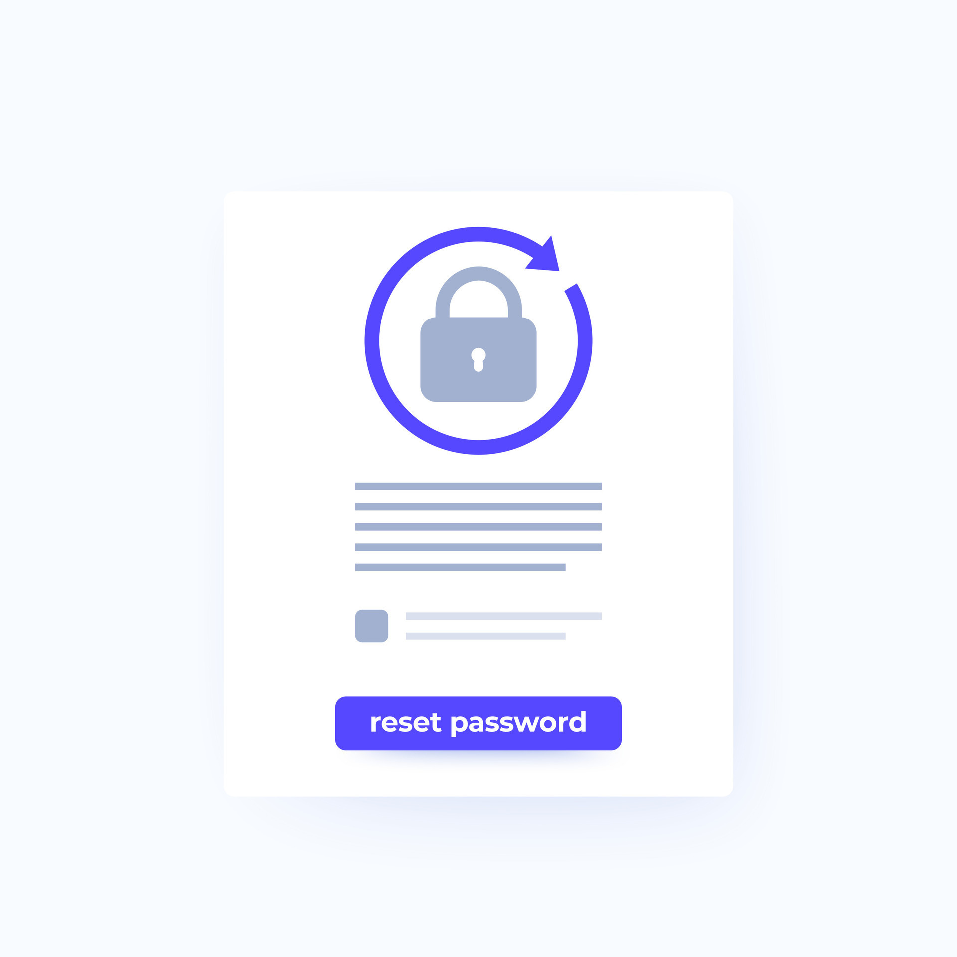 Password Reset Form With Button Vector Ui Design 35559939 Vector Art At Vecteezy
