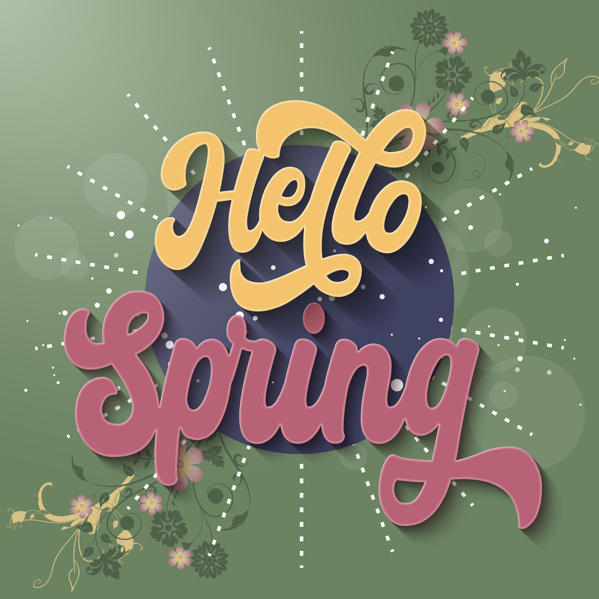 hello spring typhography design 35560639 Vector Art at Vecteezy