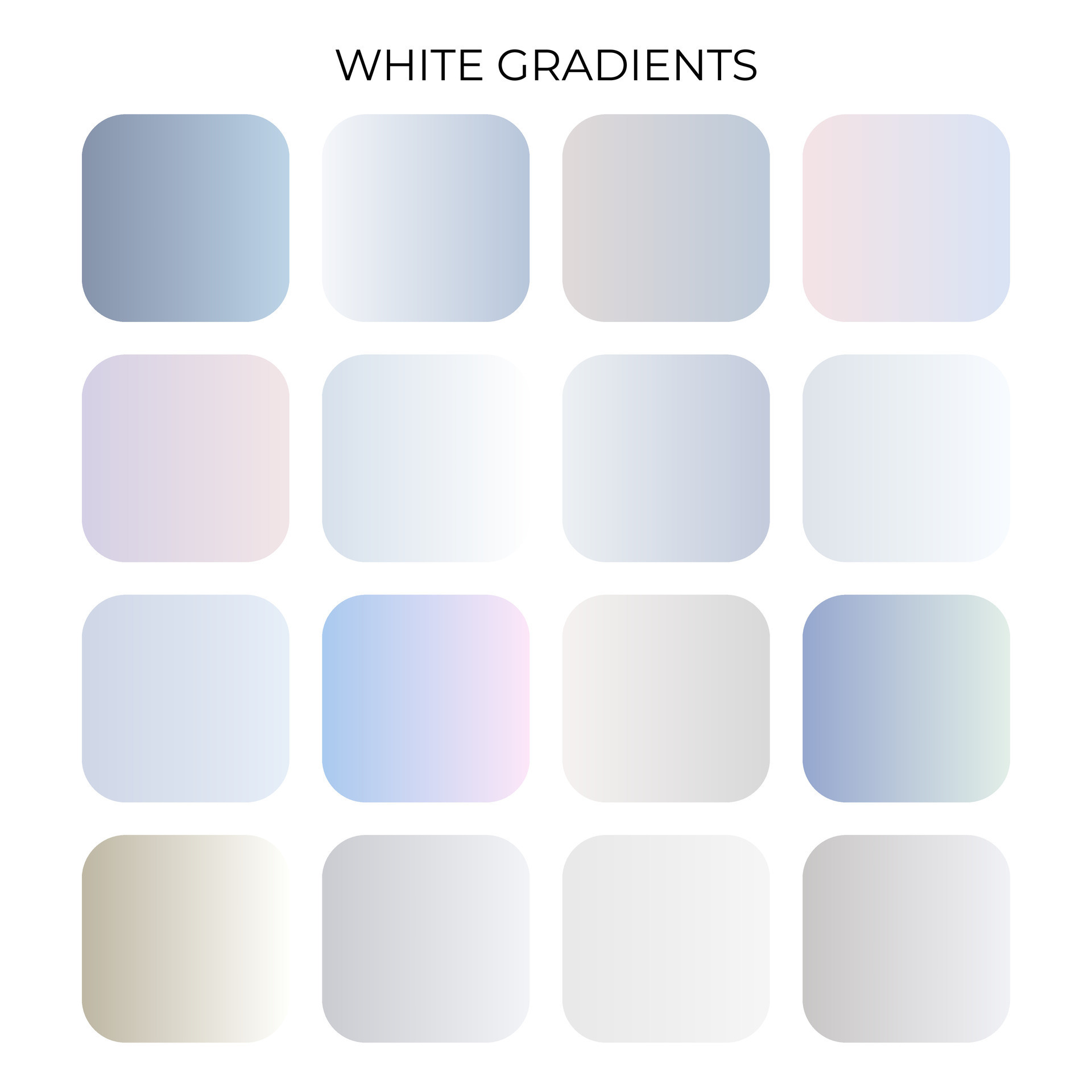 SET OF WHITE GRADIENT COLOR PALETTE 35564009 Vector Art at Vecteezy