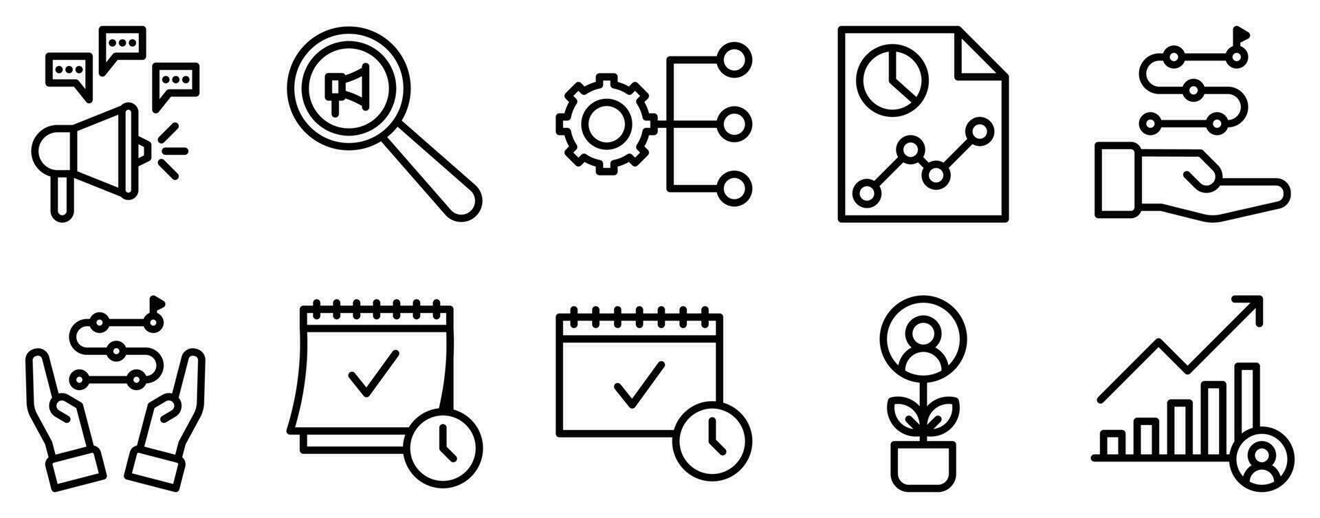 Marketing Line Style Icon Set Collection 35564297 Vector Art At Vecteezy