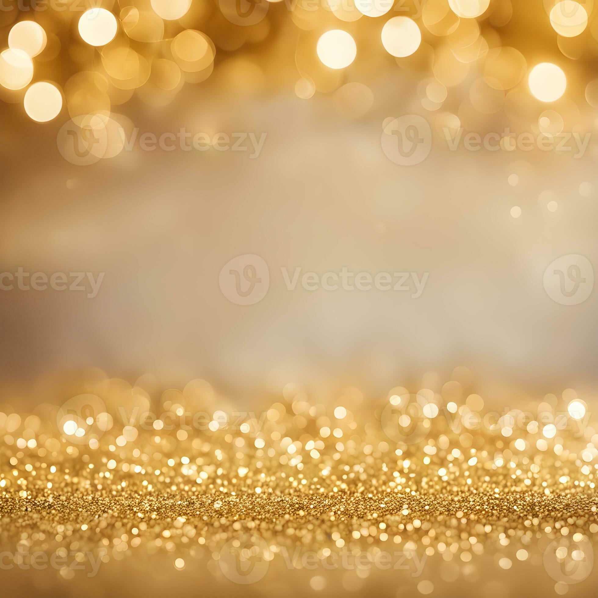 AI generated abstract background, Golden glitter christmas with bokeh defocused lights. ai ...