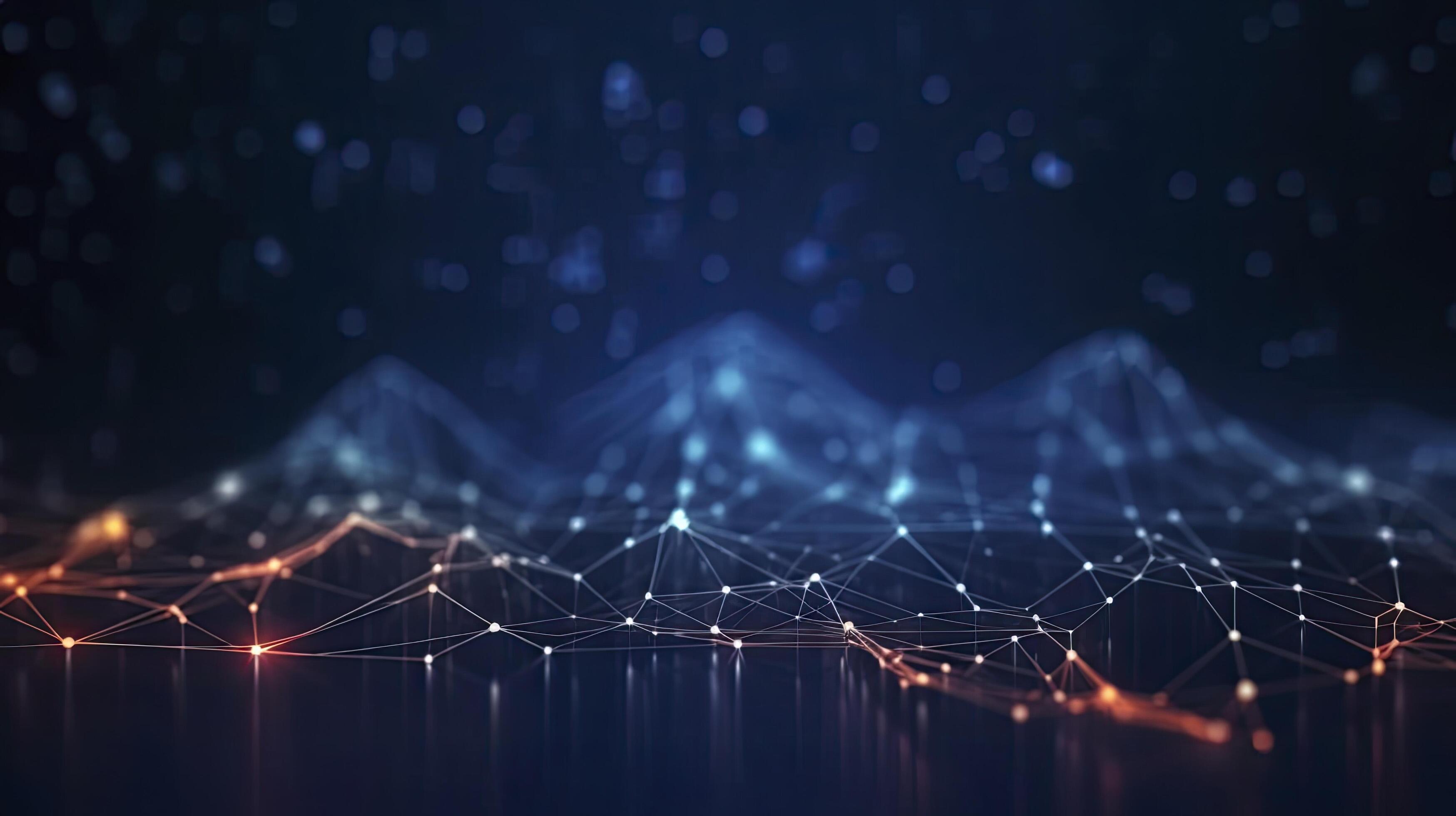 Ai Generated Abstract Connected Dots And Lines Motion Of Digital Data Flow Ai Generated