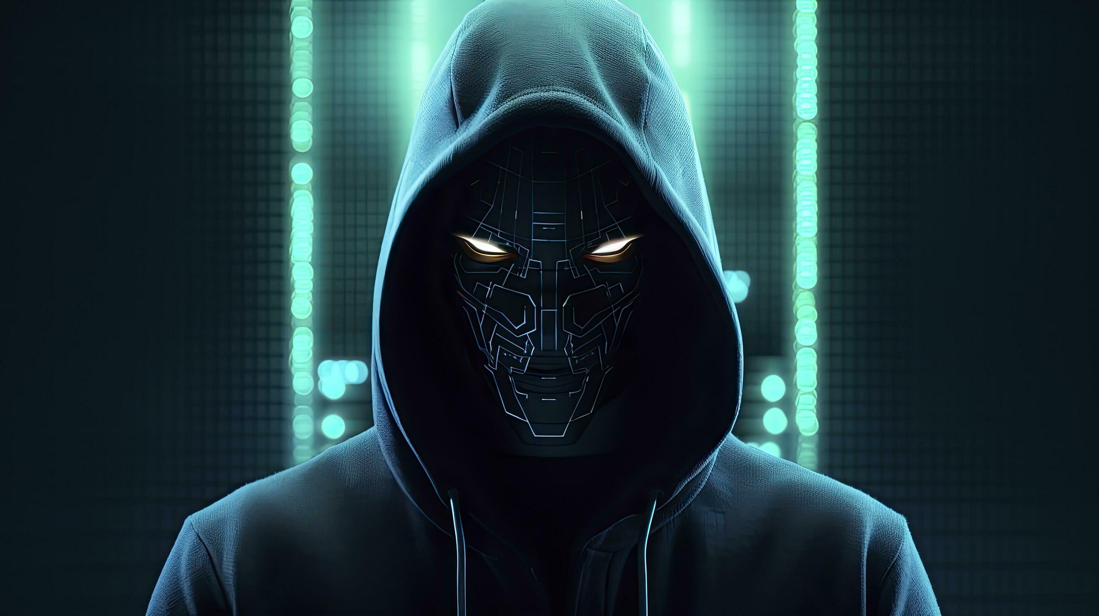 Ai Generated Binary Intrigue Anonymous Robotic Hacker Concept Of Hacking Ai Generated