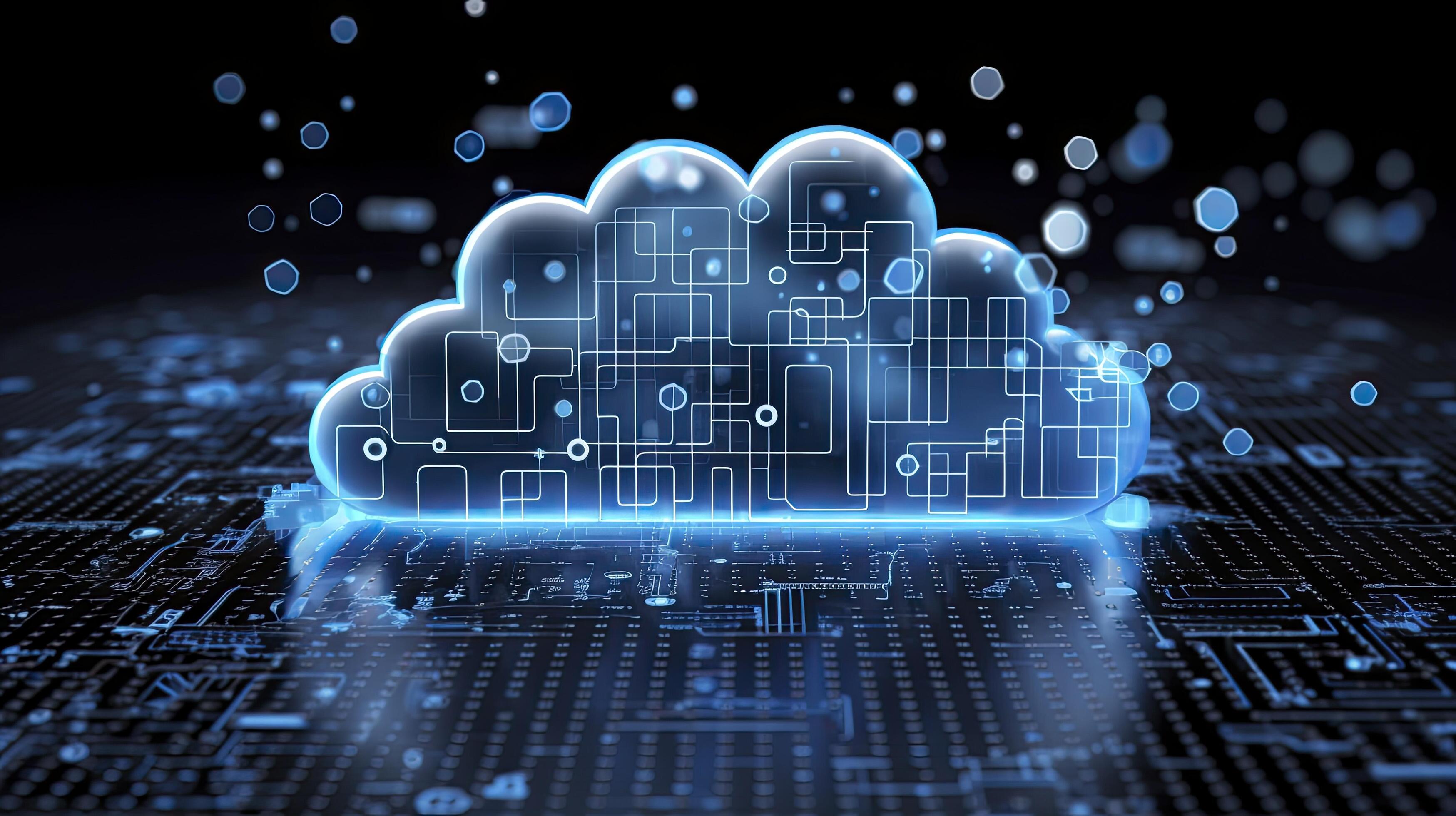 AI generated Abstract cloud computing technology concept. Generative AI ...