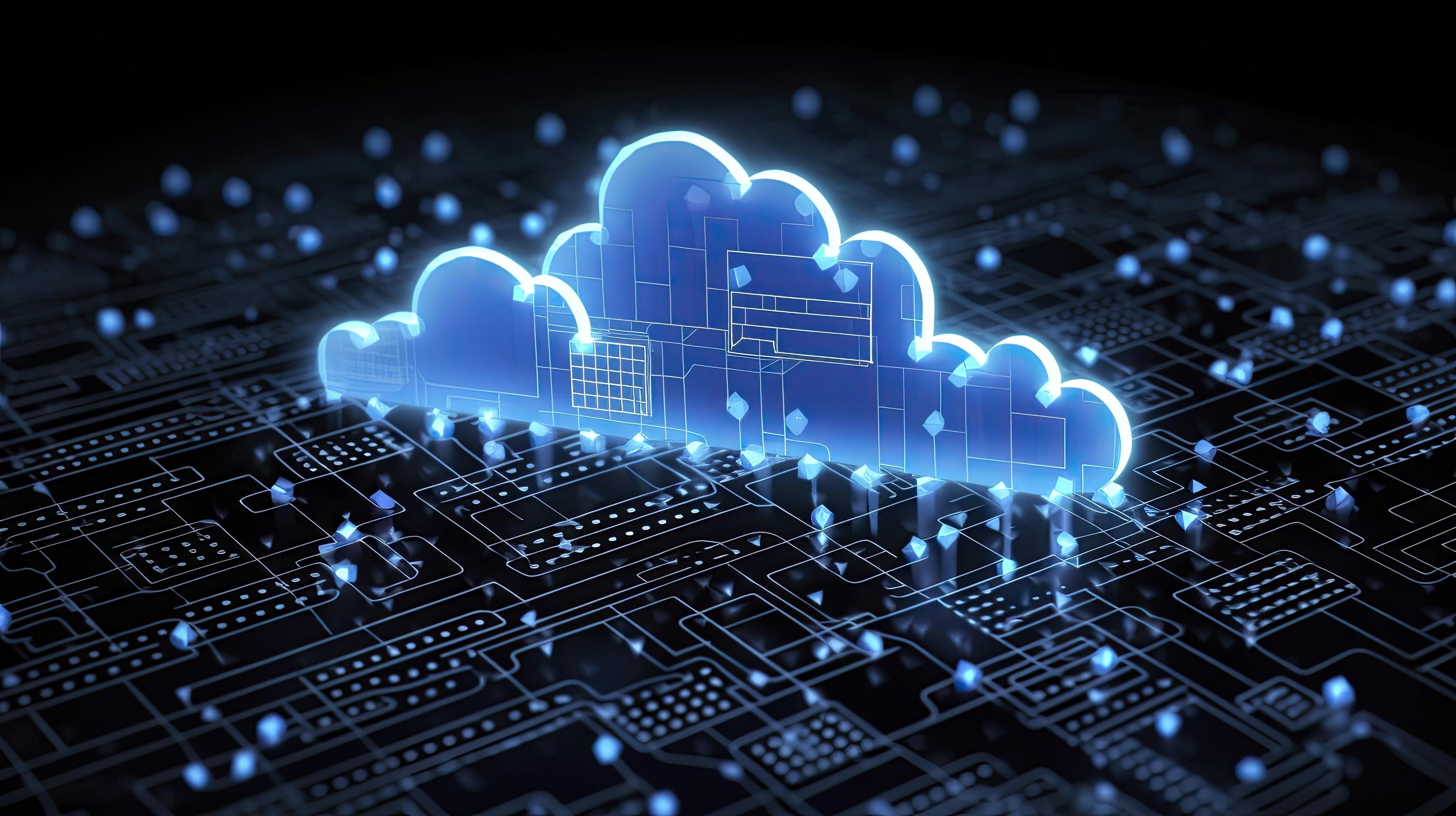 Ai Generated Abstract Cloud Computing Technology Concept Generative Ai