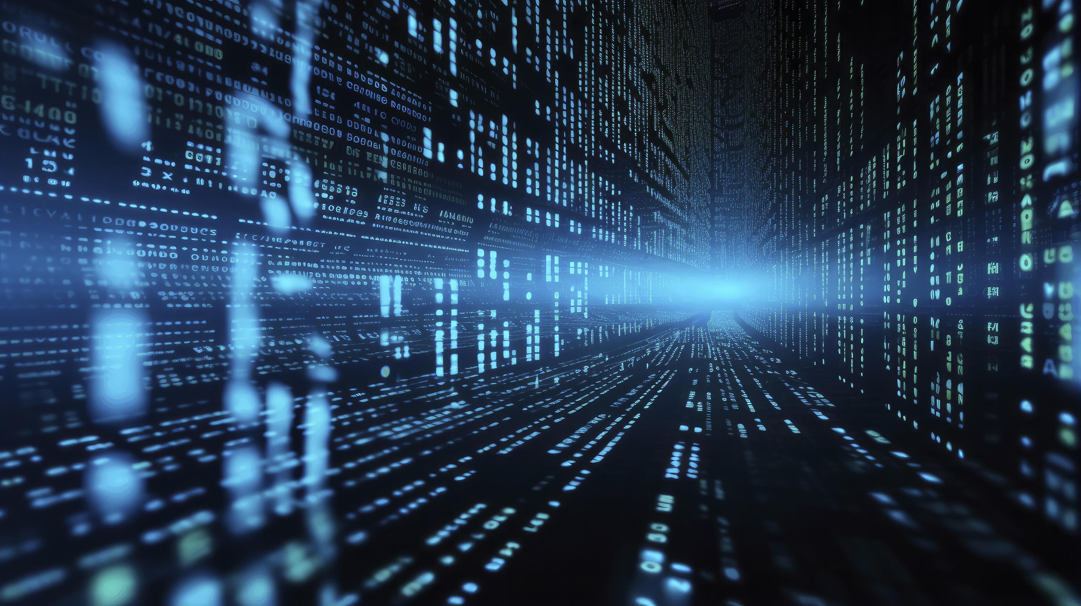 AI generated An abstract digital background with binary code and AI ...